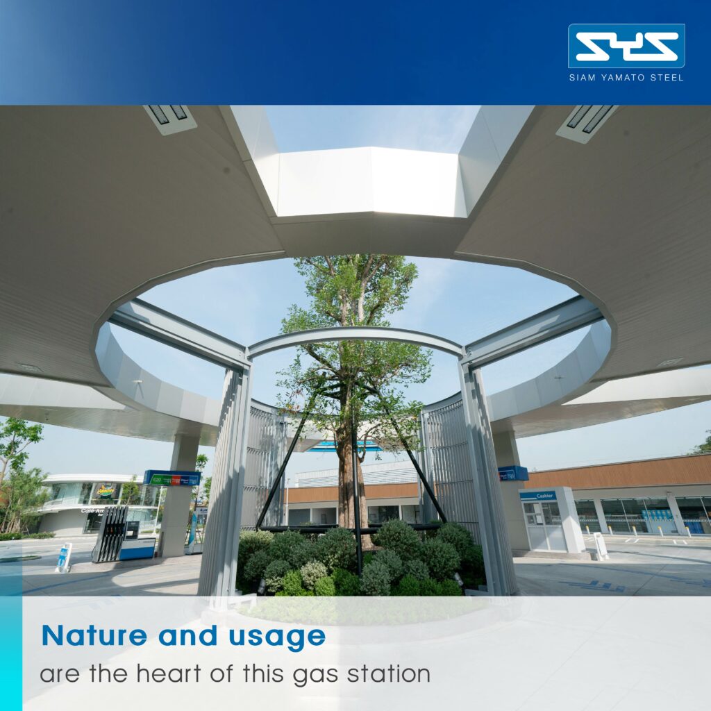 PTT Station, a new gas station with a steel structure that adapts to ...